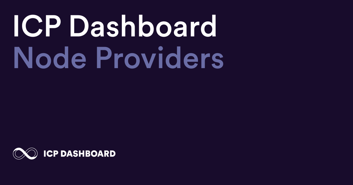Node Providers - ICP Dashboard